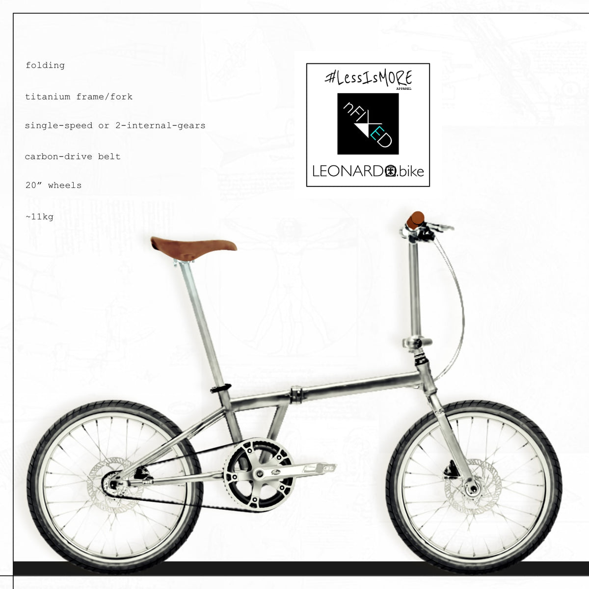 FOLDY LEO 1 2 internal gears belt drive folding bike nFIXED London
